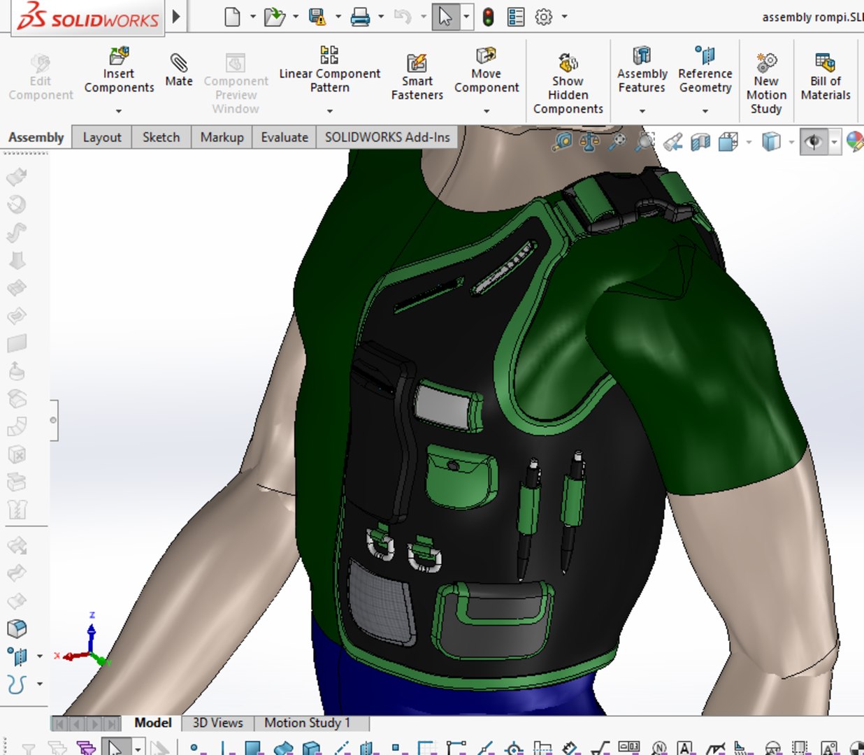 3D Model MULTIPURPOSE VEST CLOTH JACKET POCKET FOR ENGINEER SAFETY ...