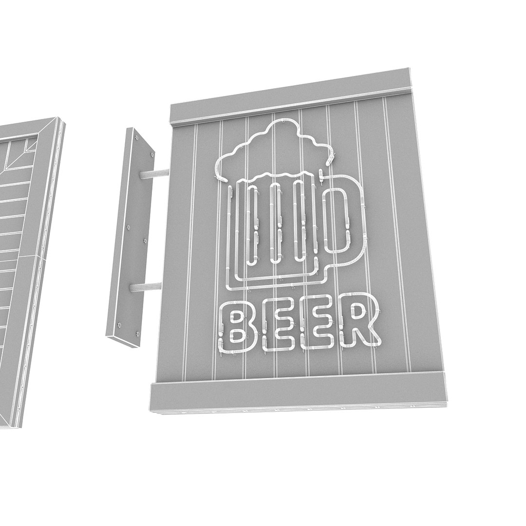 3D Beer Sign - TurboSquid 1439444