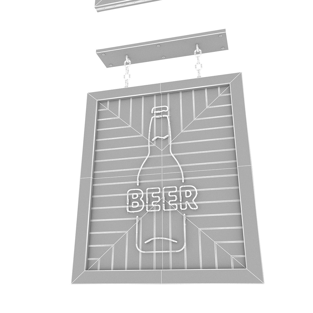 3D Beer Sign - TurboSquid 1439444