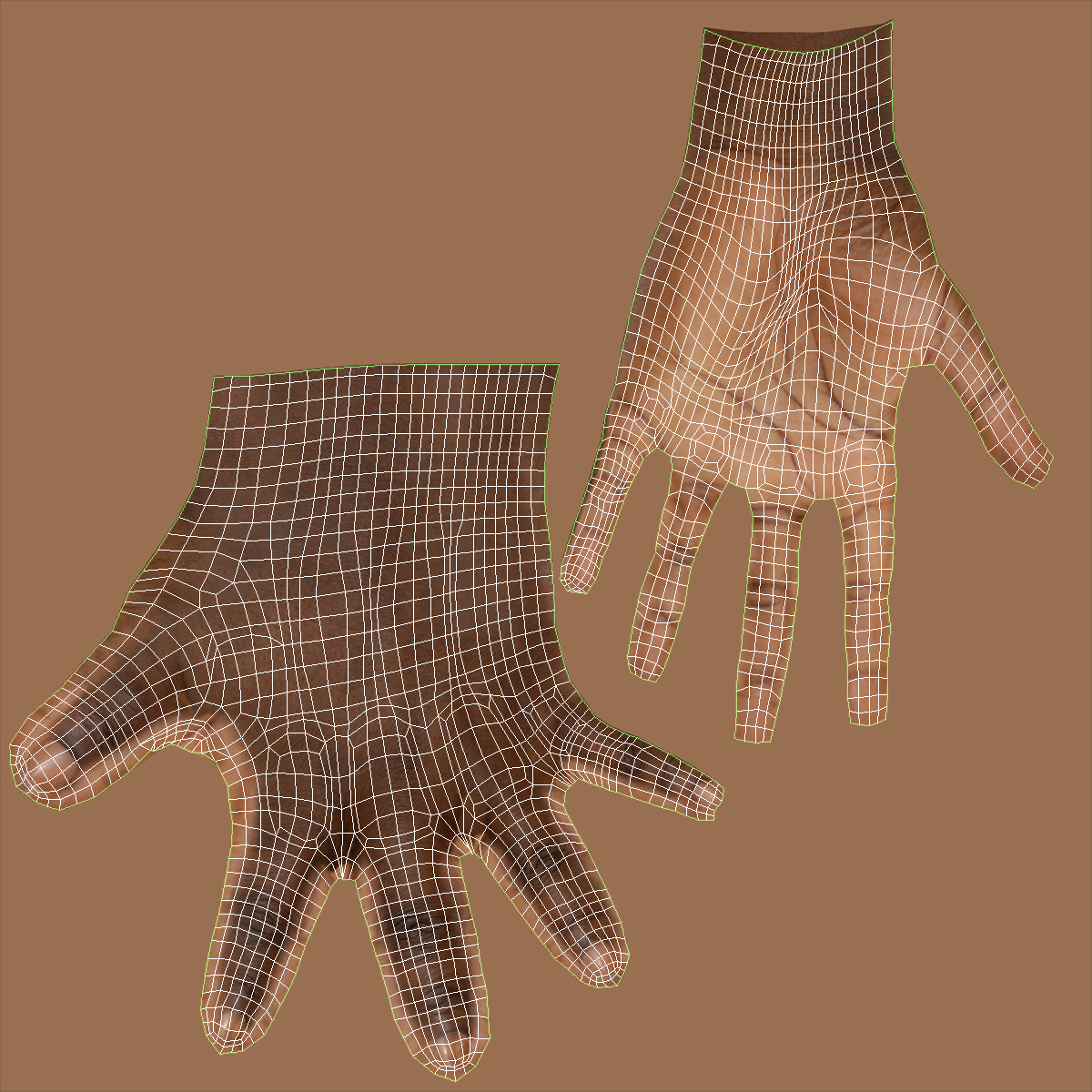 hand rigged poses obj