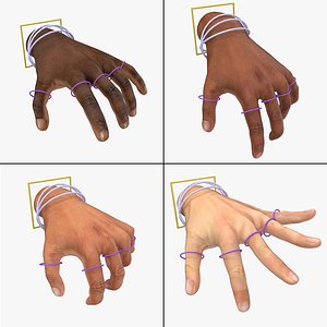 3ds max hand rigged poses skin
