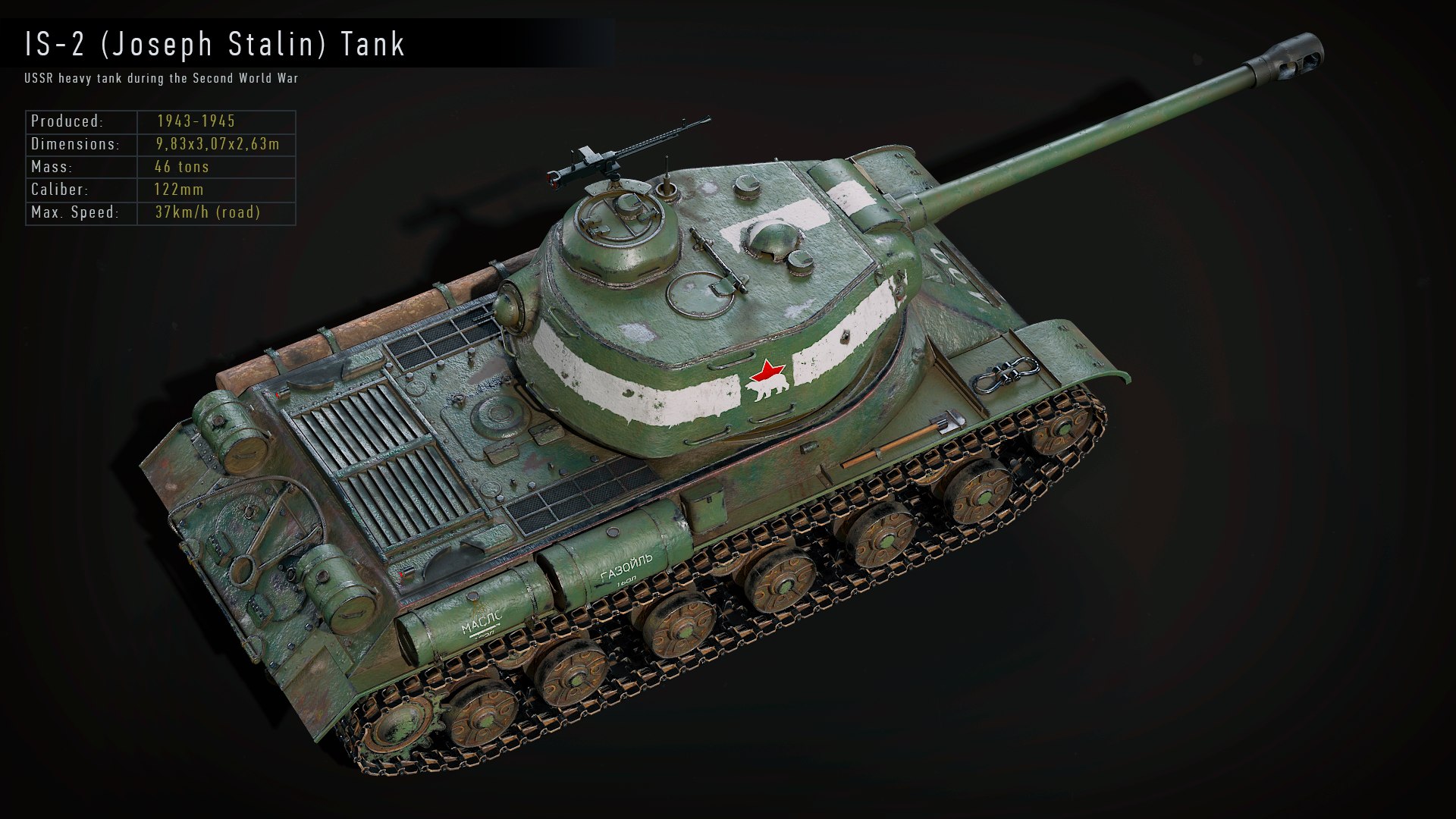 Is-2 tank gameready is2 3D model - TurboSquid 1615469