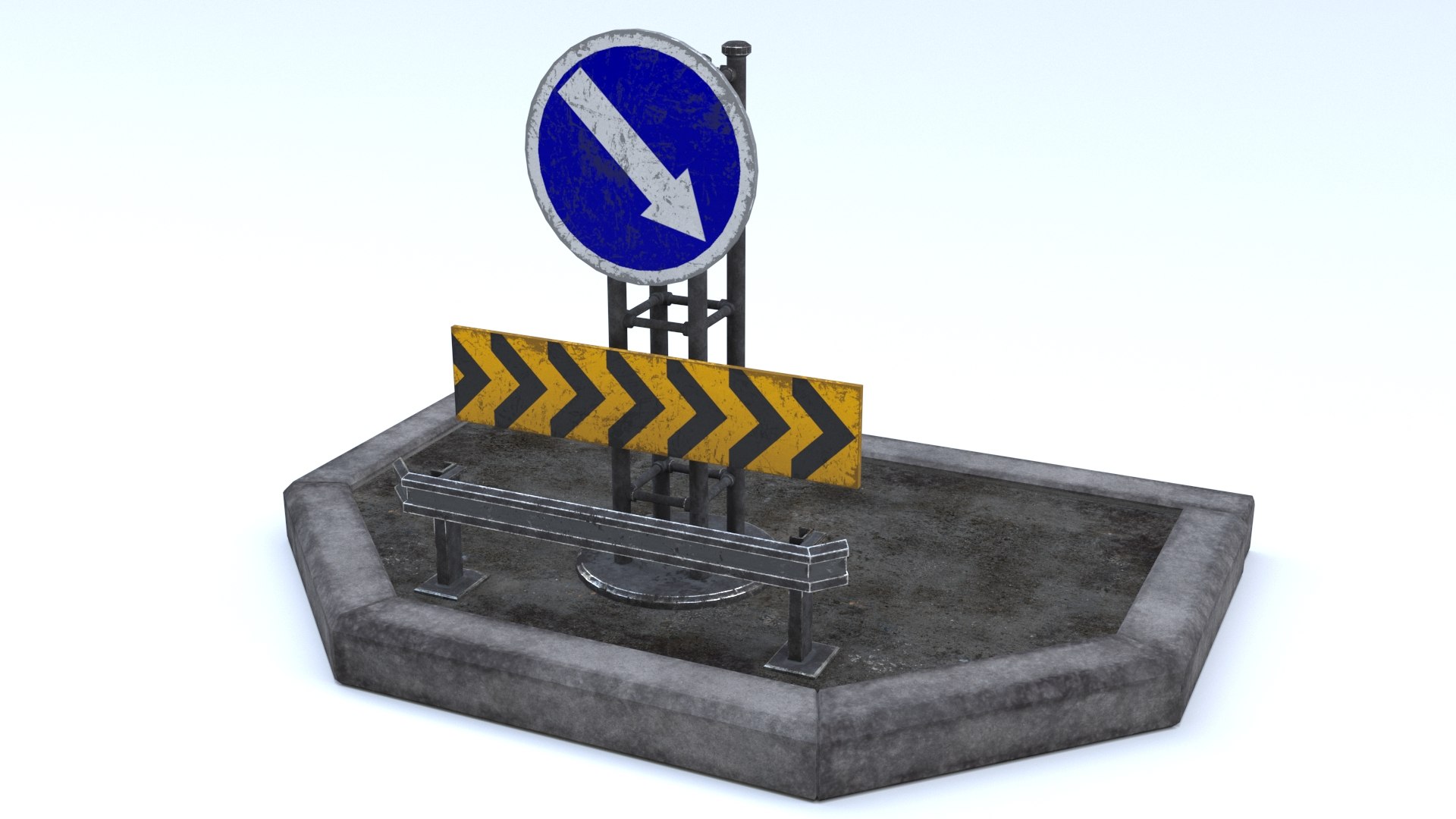 3D Traffic Island model - TurboSquid 2152855