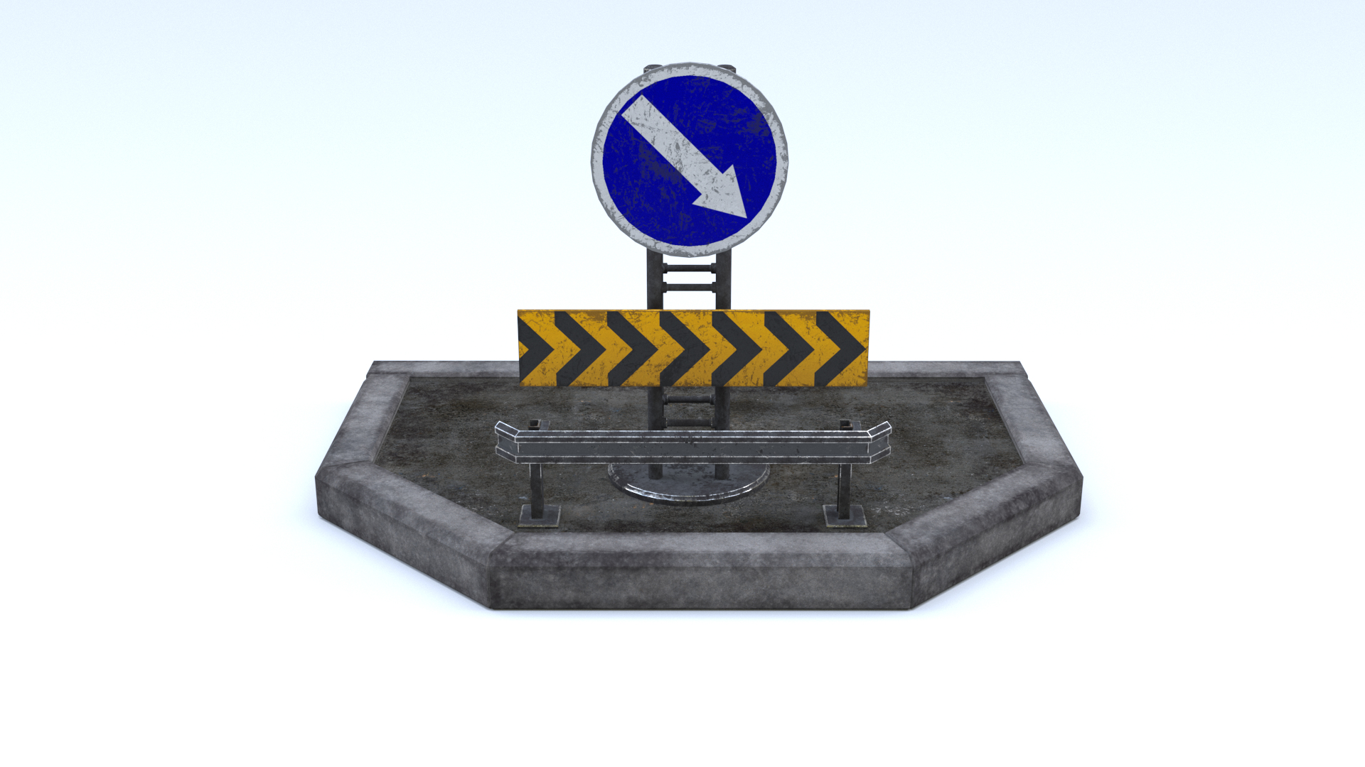 3D Traffic Island model - TurboSquid 2152855