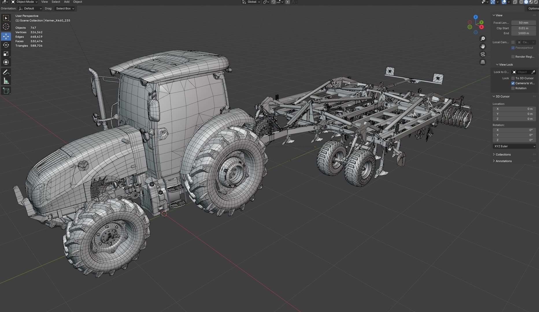 Tractor Mounted Star Wheel Cultivator 3D - TurboSquid 2516513