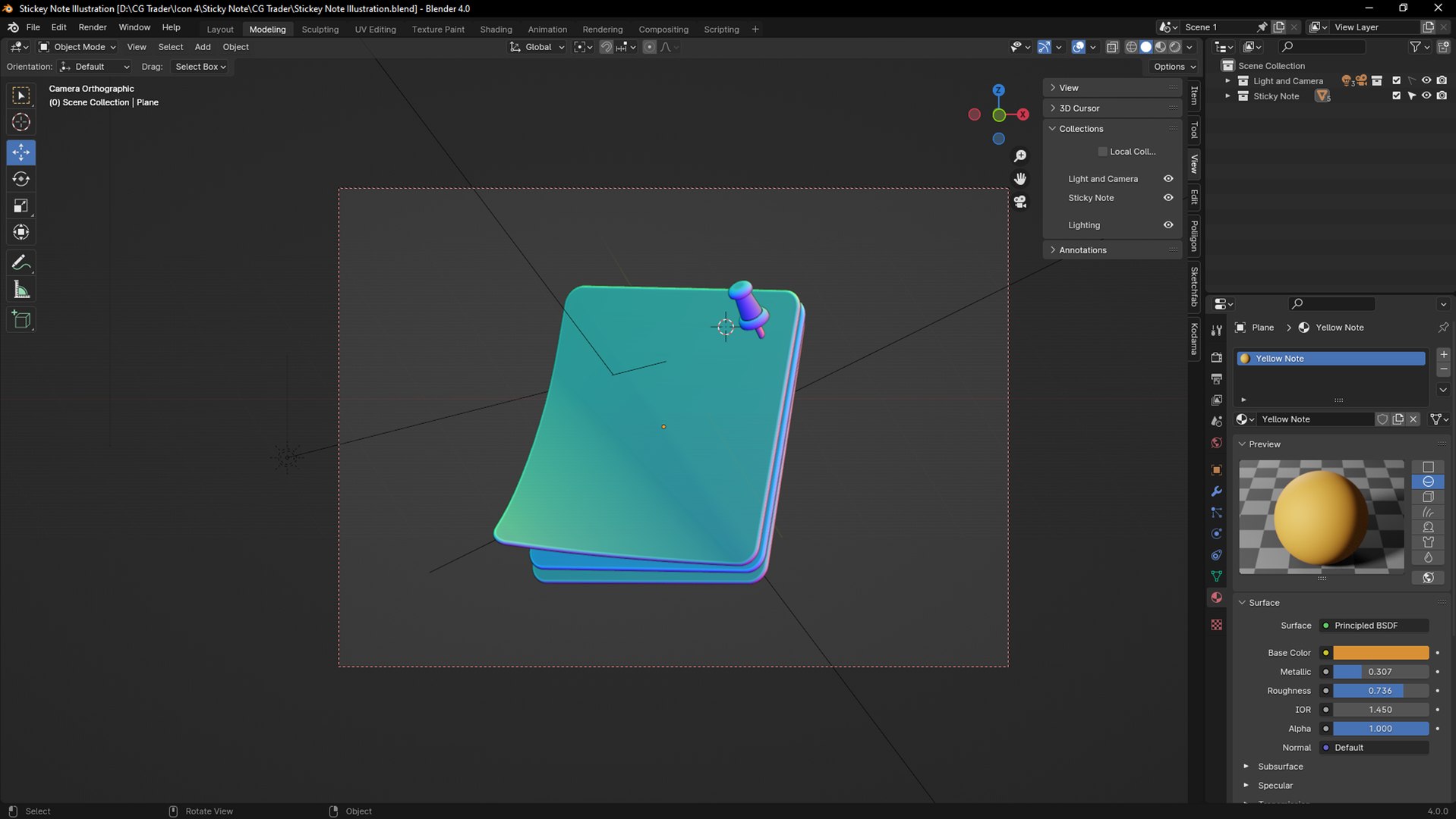 Sticky Note 3D Illustration 3D Model - TurboSquid 2230490