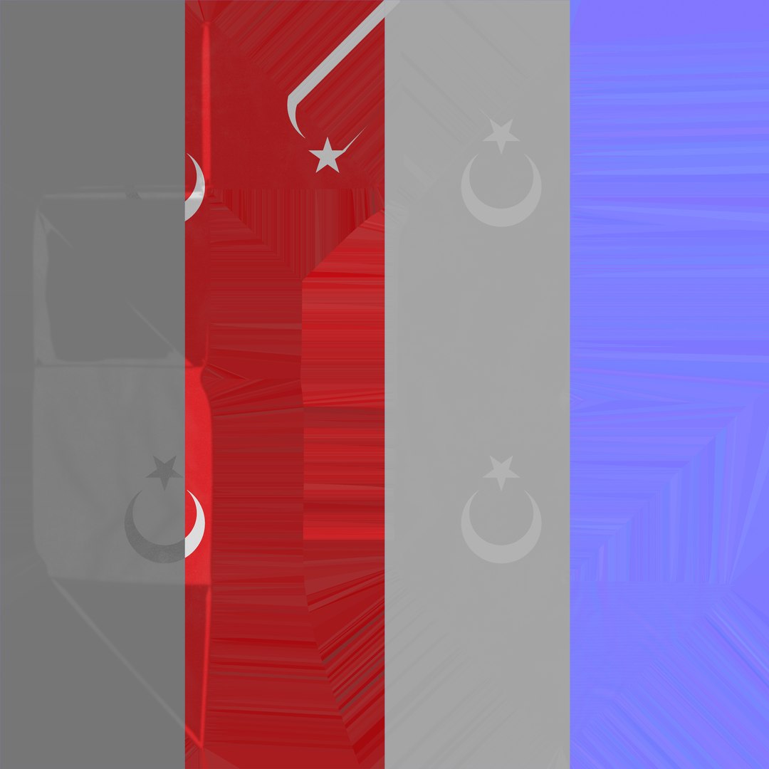 Flag Folded Triangle Turkey 3D - TurboSquid 1572059