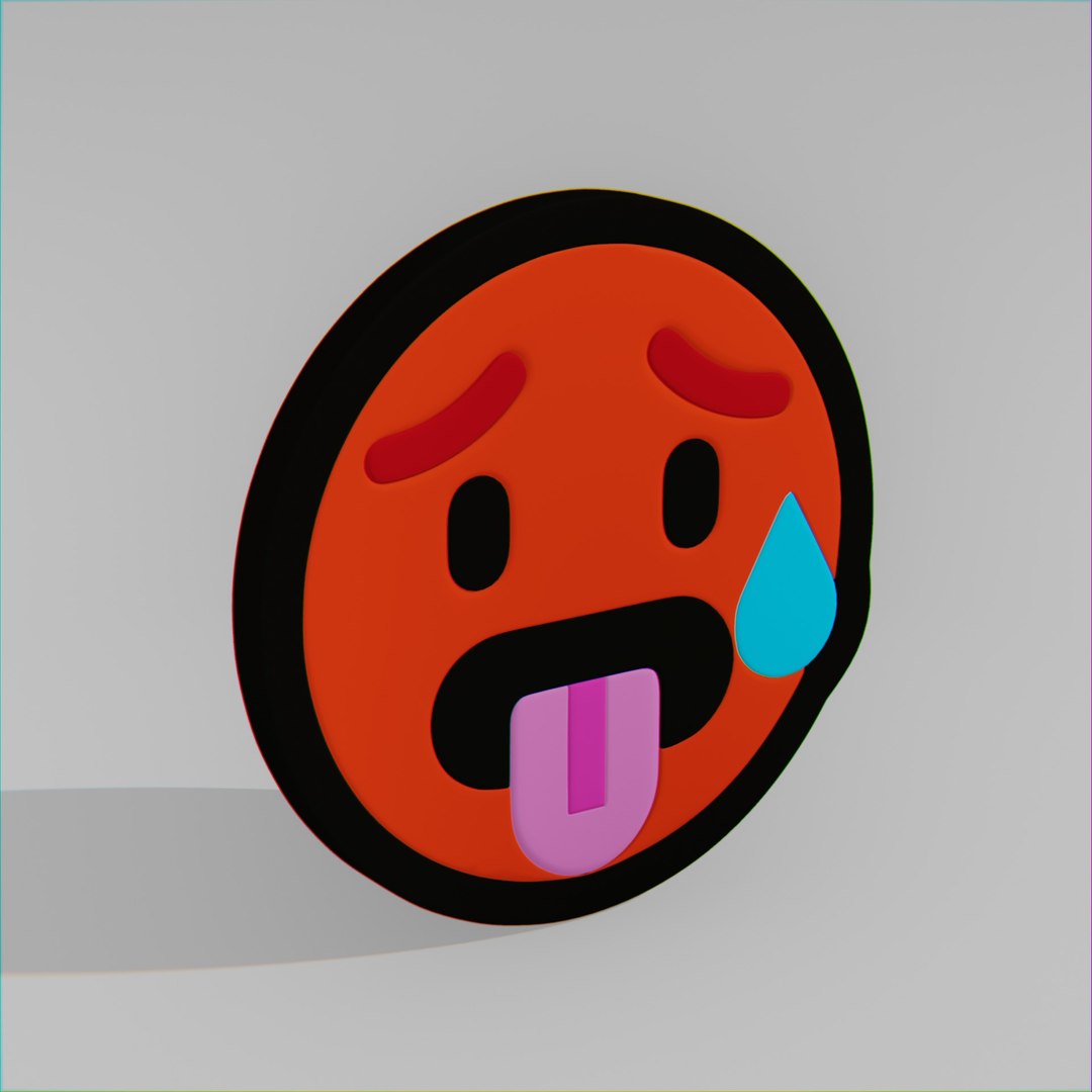 Hot Face Emoji Coin 3d Model Turbosquid 2089859 