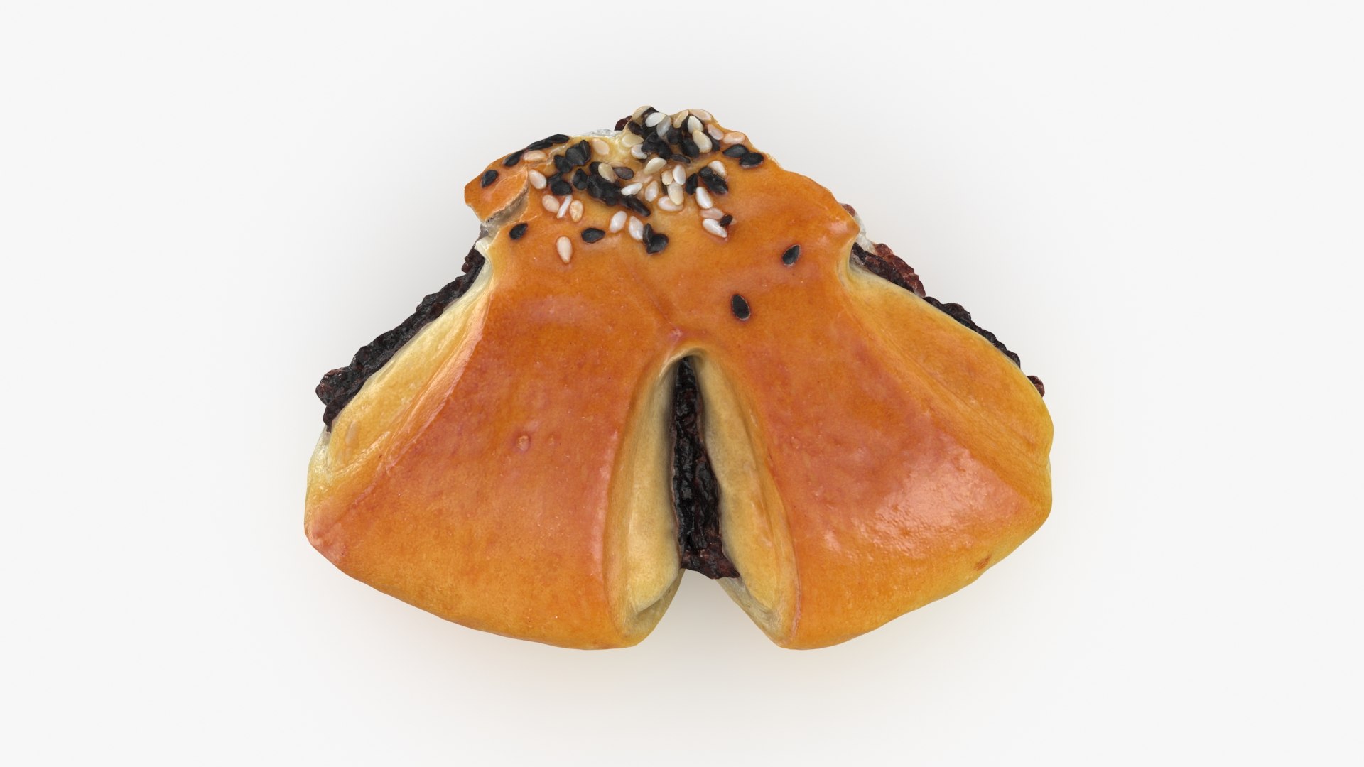 Red Bean Bun Cut 02 Model Turbosquid 2157161