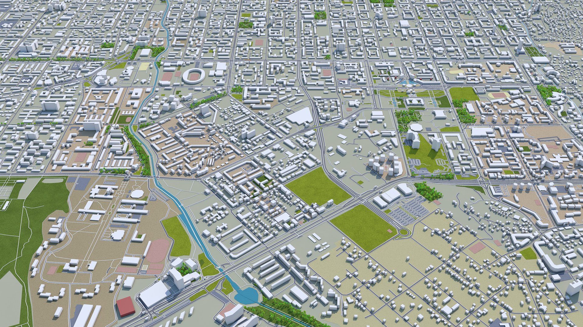 3D City Area Building Model - TurboSquid 1608542