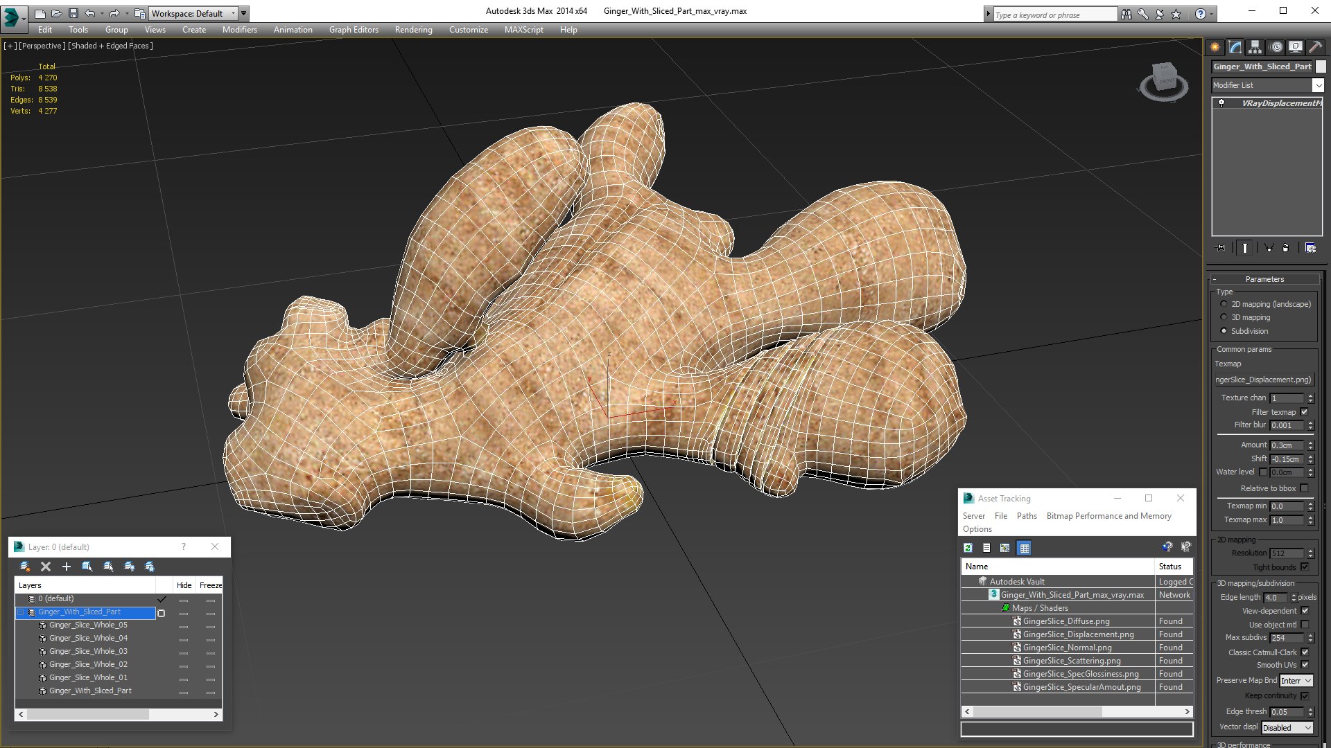 3D Ginger With Sliced Part model - TurboSquid 1891097