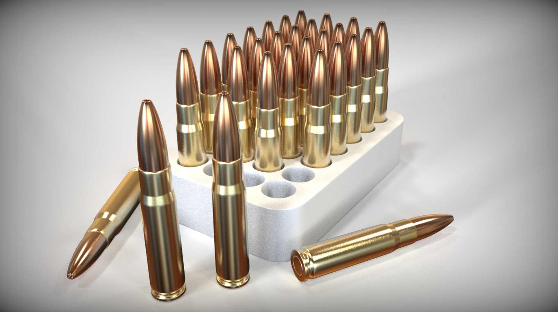 7 62x39 Rounds 3d Obj