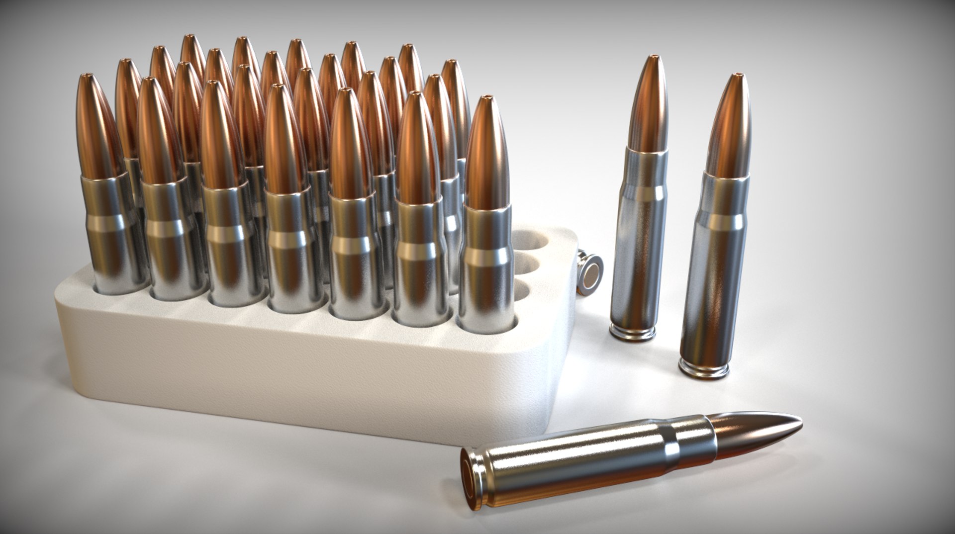 7 62x39 Rounds 3d Obj