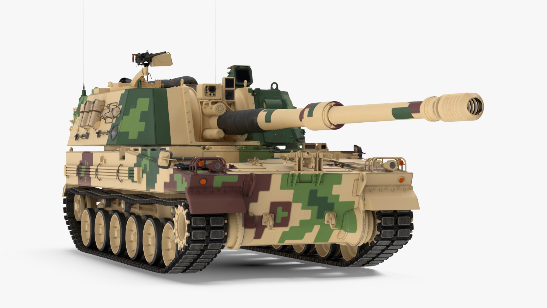Self Propelled Howitzer K9 Thunder Rigged For Cinema 4D Model ...