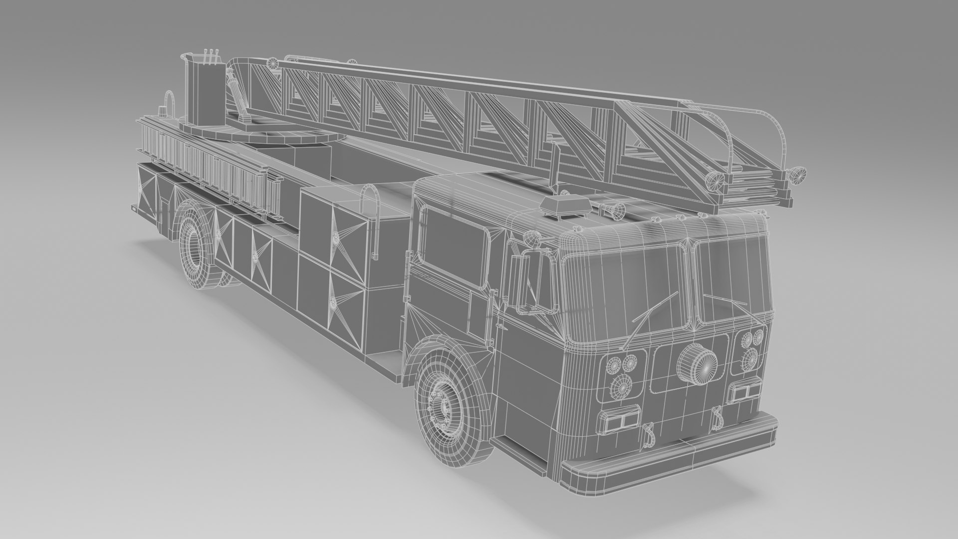 3D 1980s Seagrave Ladder Fire Truck Low Poly - TurboSquid 2241436
