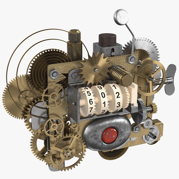 3D clockwork gear counter mechanism - TurboSquid 1653117