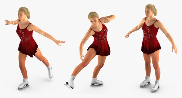 3D model female figure skater rigged - TurboSquid 1157611
