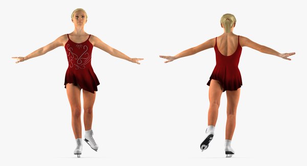 3D model female figure skater rigged - TurboSquid 1157611
