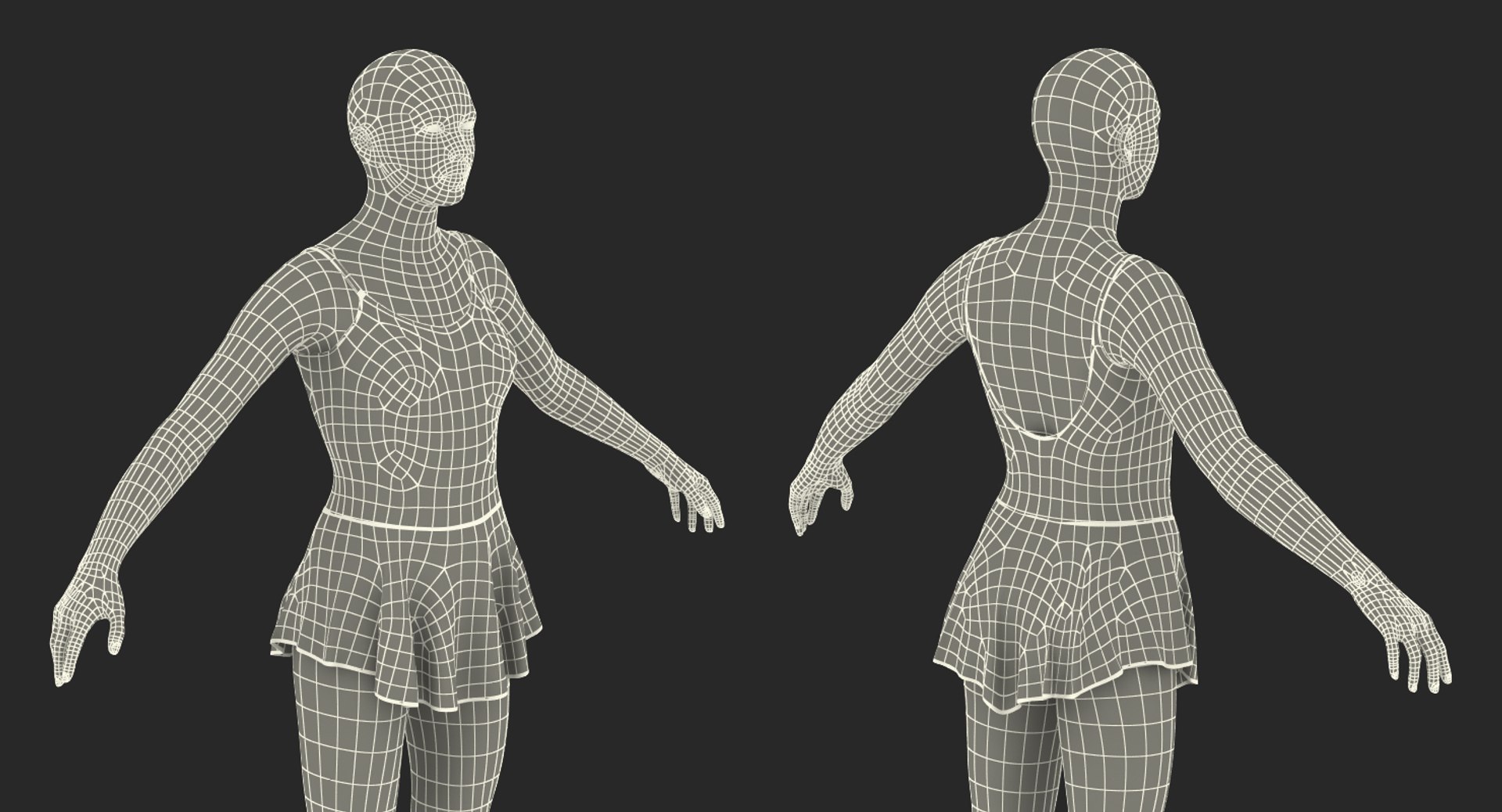 3D Model Female Figure Skater Rigged - TurboSquid 1157611
