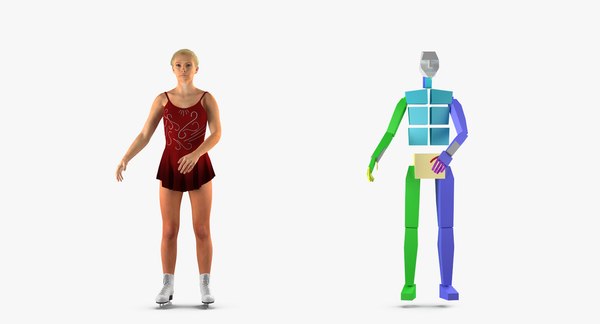 3D model female figure skater rigged - TurboSquid 1157611