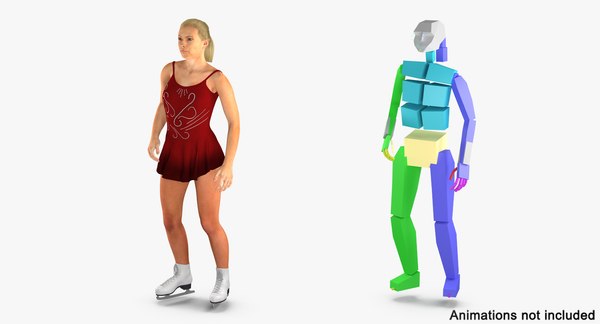 3D model female figure skater rigged - TurboSquid 1157611