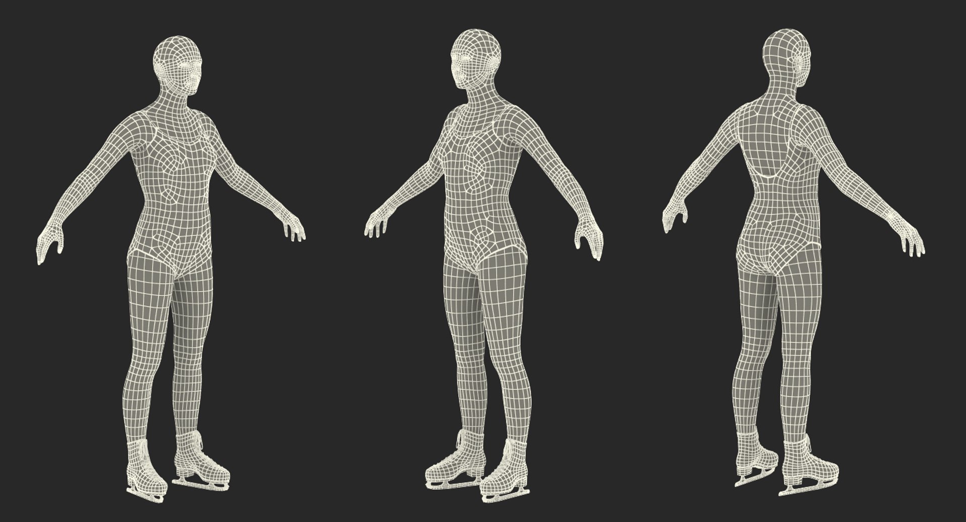 3D Model Female Figure Skater Rigged - TurboSquid 1157611