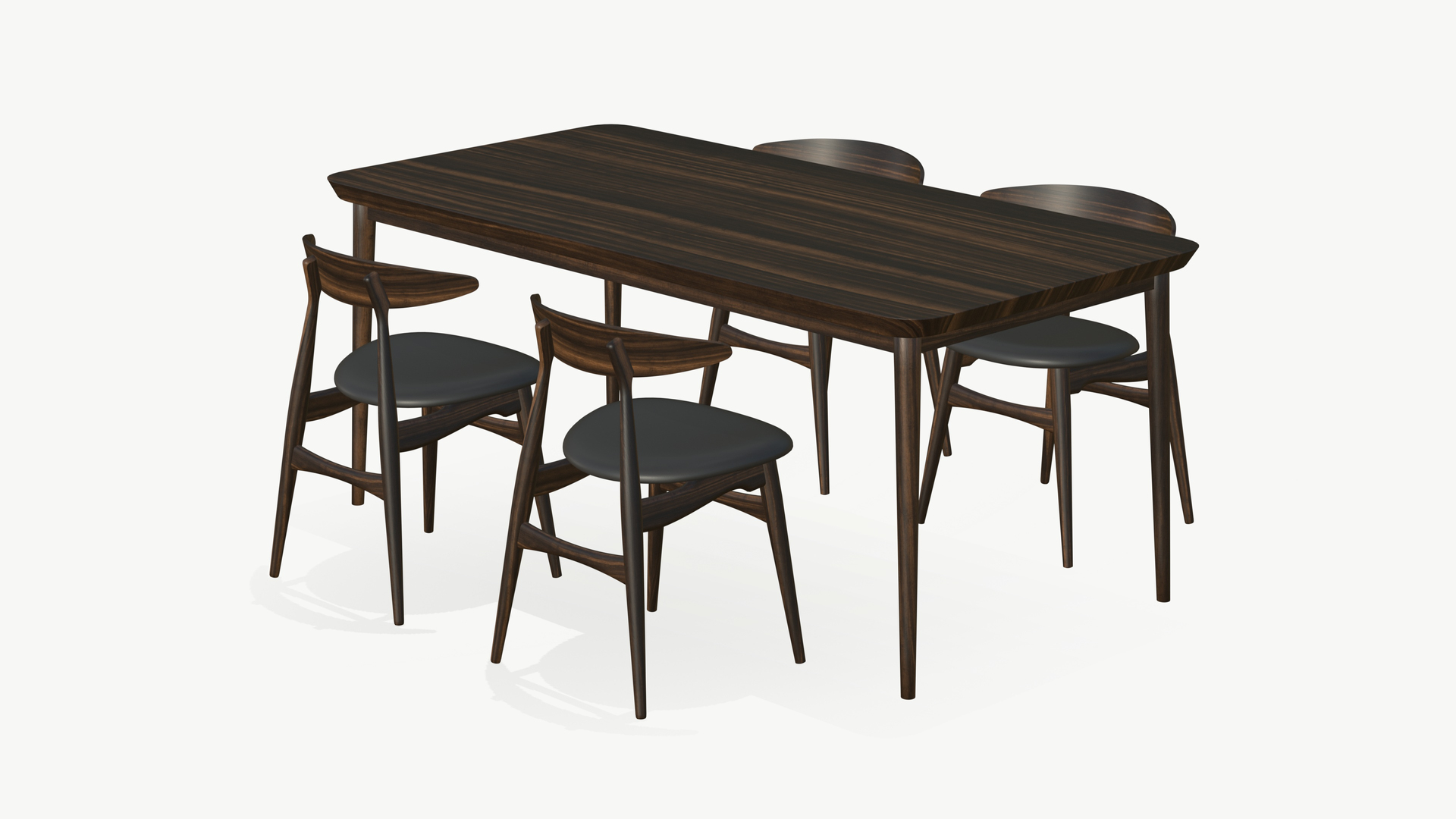 Wood Dining Table Chair Realistic 3D Model - TurboSquid 2002174