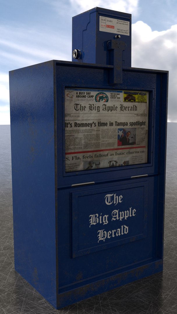 3d newspaper machines pbr model