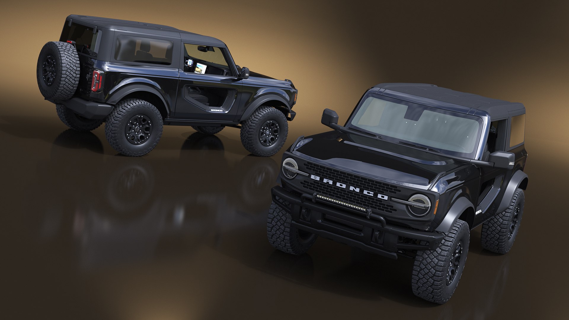 Ford Bronco Two Door 4X4 Shadow Black Rigged 3D Model - TurboSquid 2321600