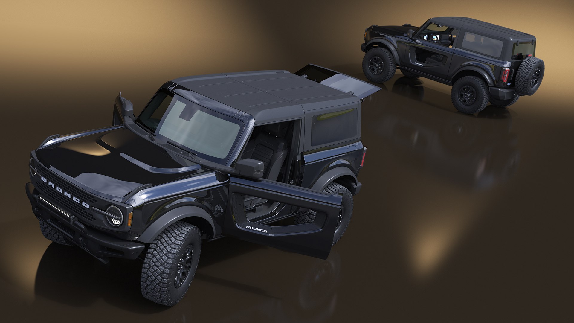 Ford Bronco Two Door 4X4 Shadow Black Rigged 3D Model - TurboSquid 2321600