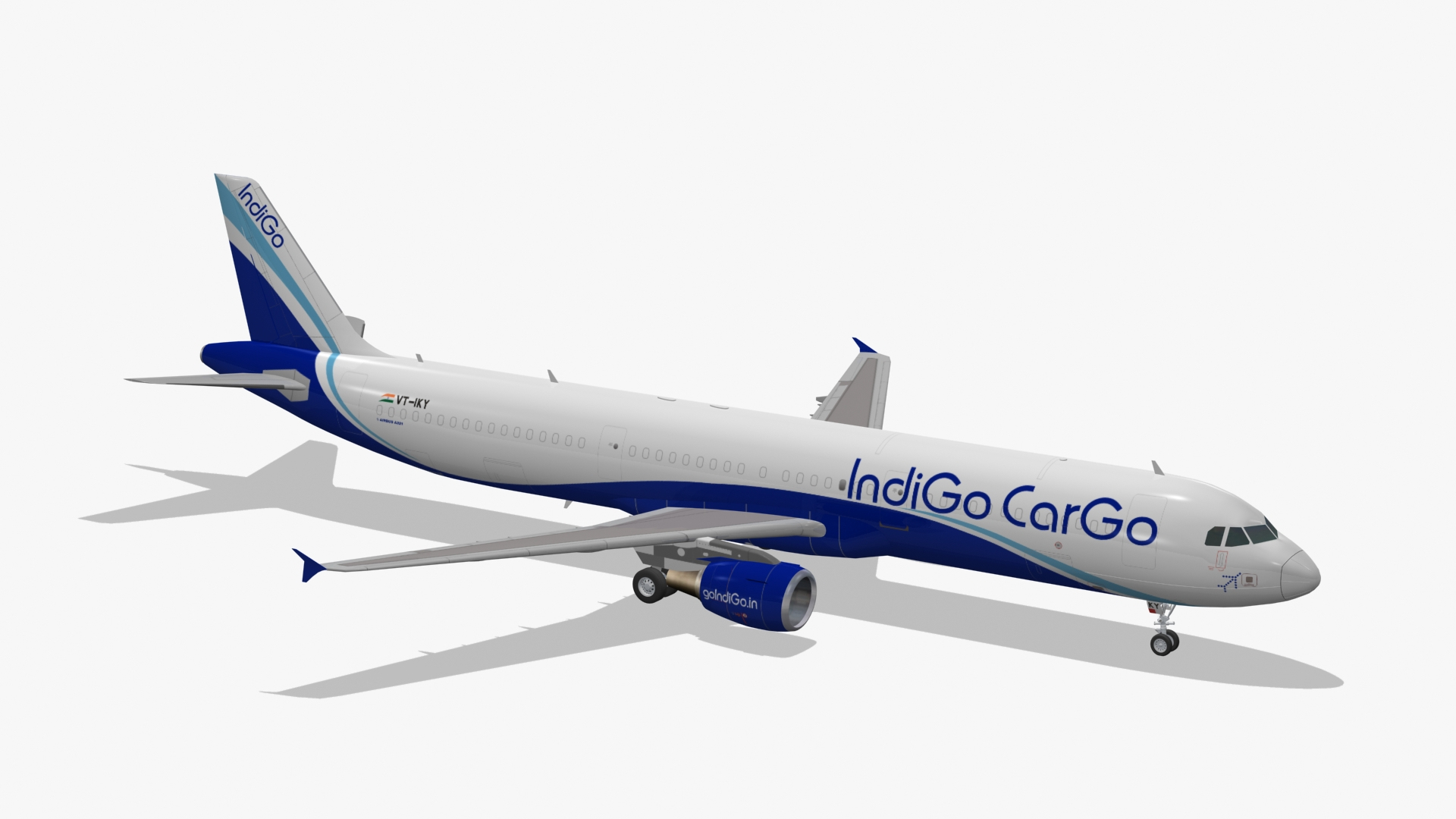 Airbus A321-211P2F IndiGo Cargo 3D Model - TurboSquid 2316069