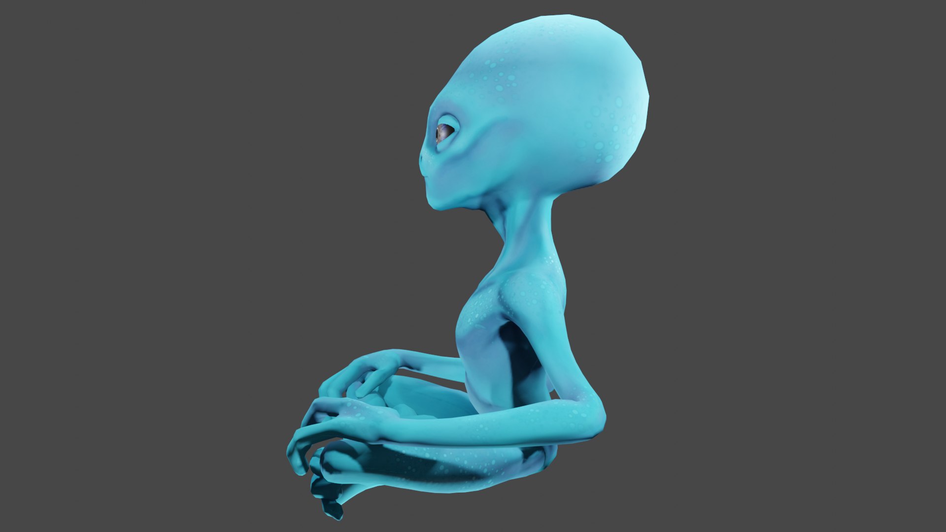 3D Sitting Alien - TurboSquid 2292414