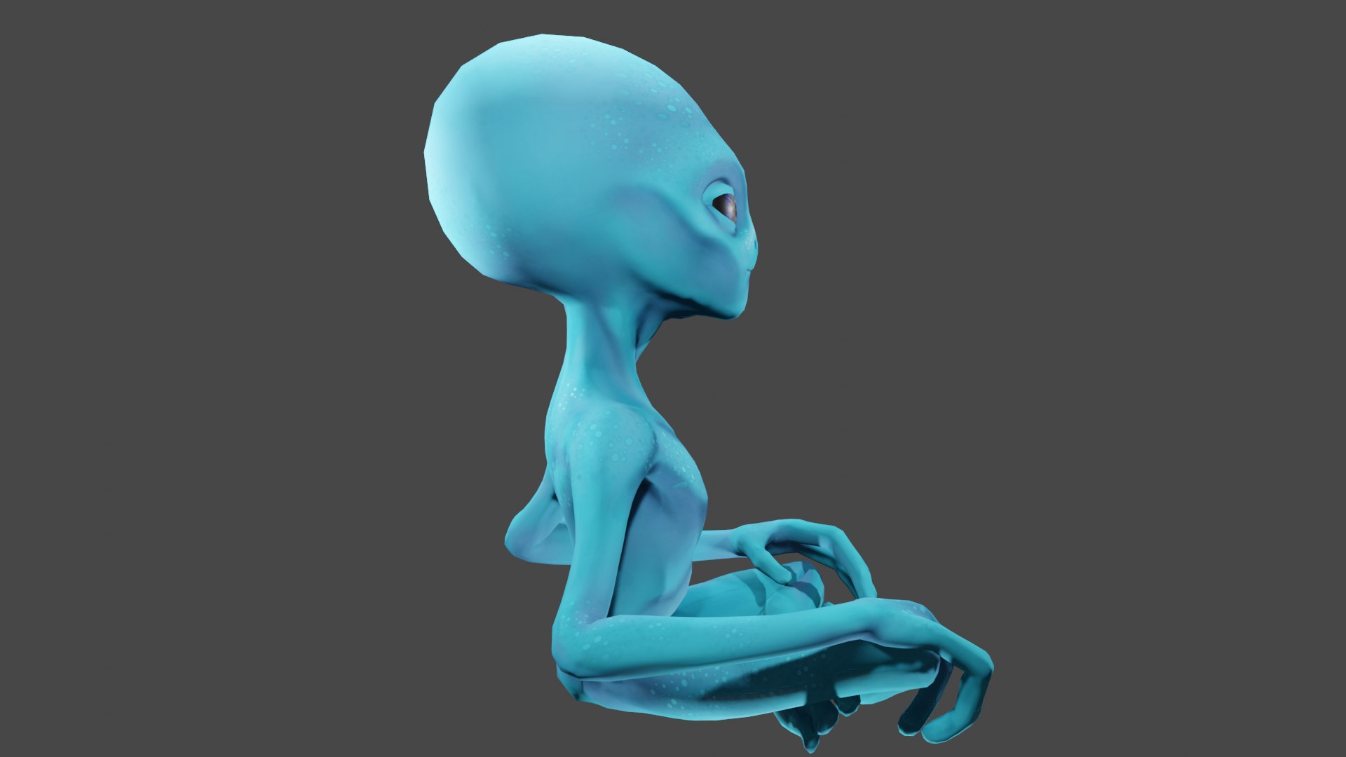 3D Sitting Alien - TurboSquid 2292414