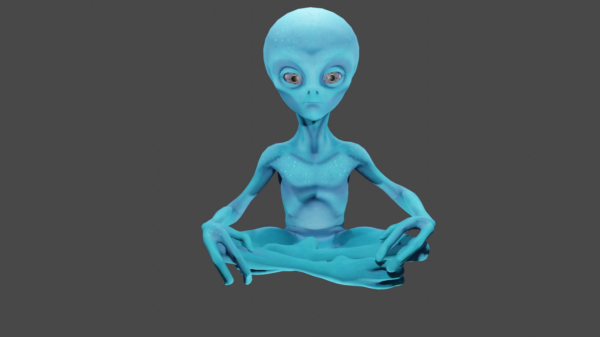 3D Sitting Alien - TurboSquid 2292414