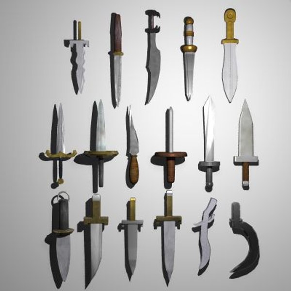 modelo 3d Dagas medievales (poli baja) - TurboSquid 579935