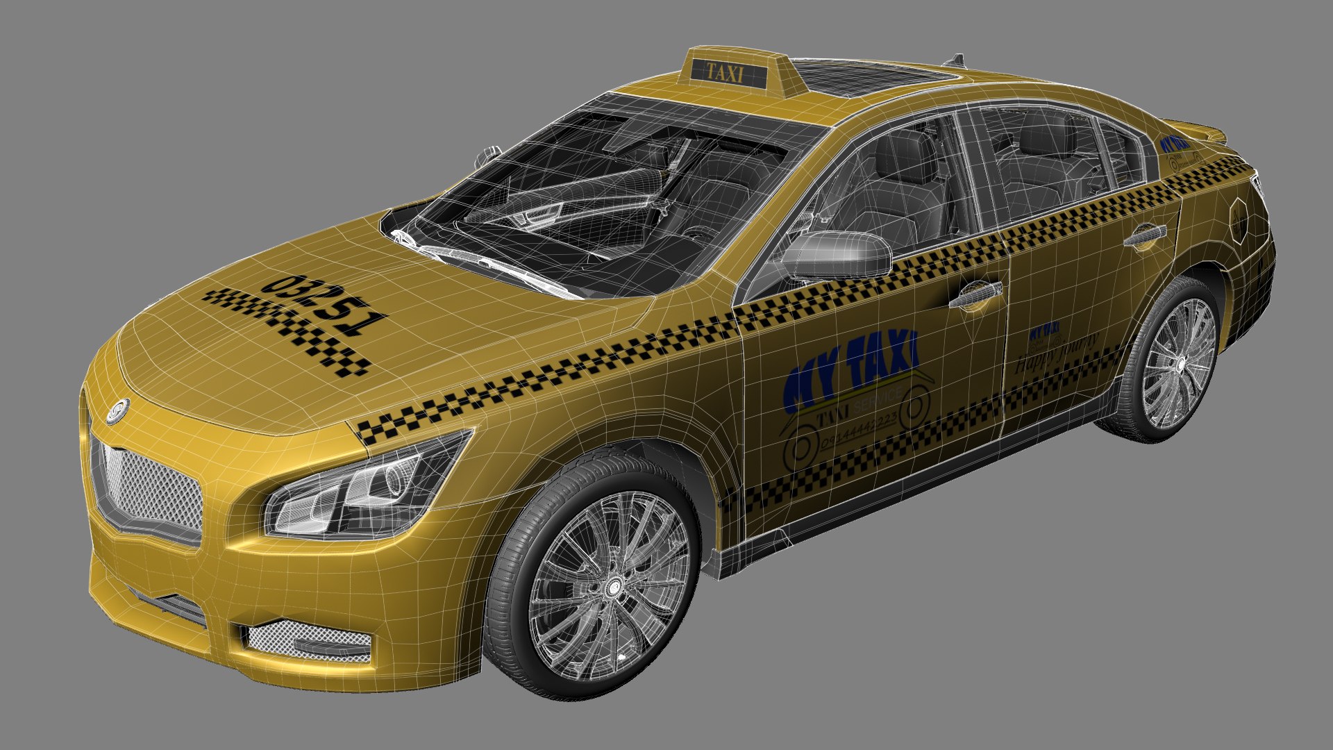 3d Generic Taxi Car Model