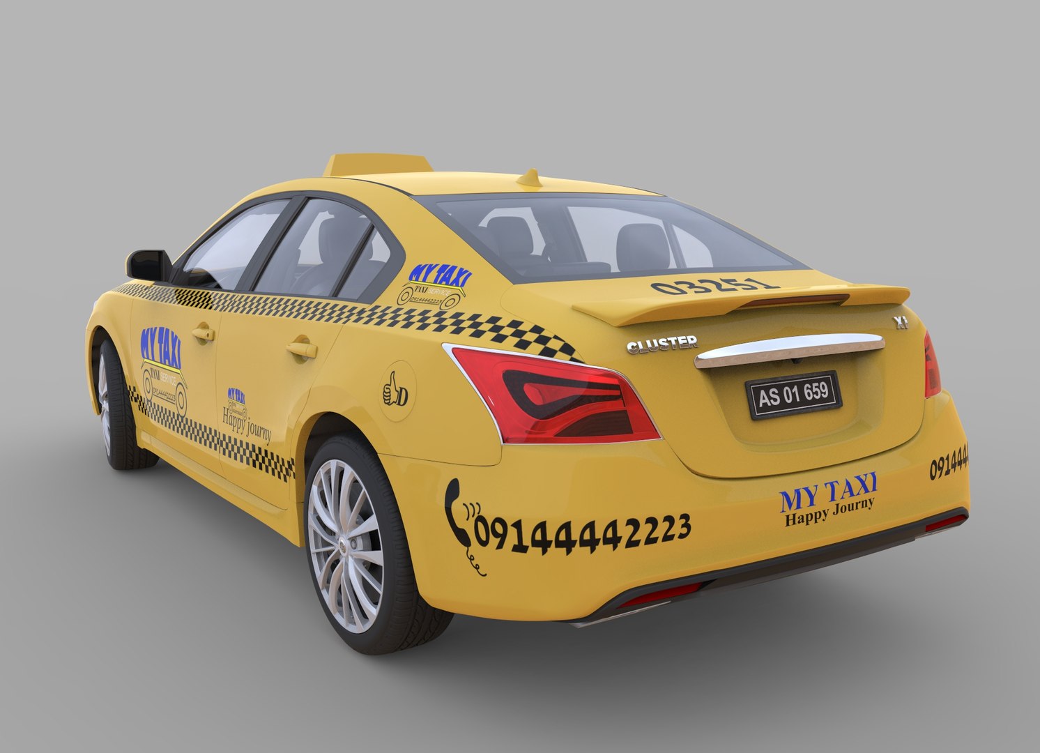 3d Generic Taxi Car Model