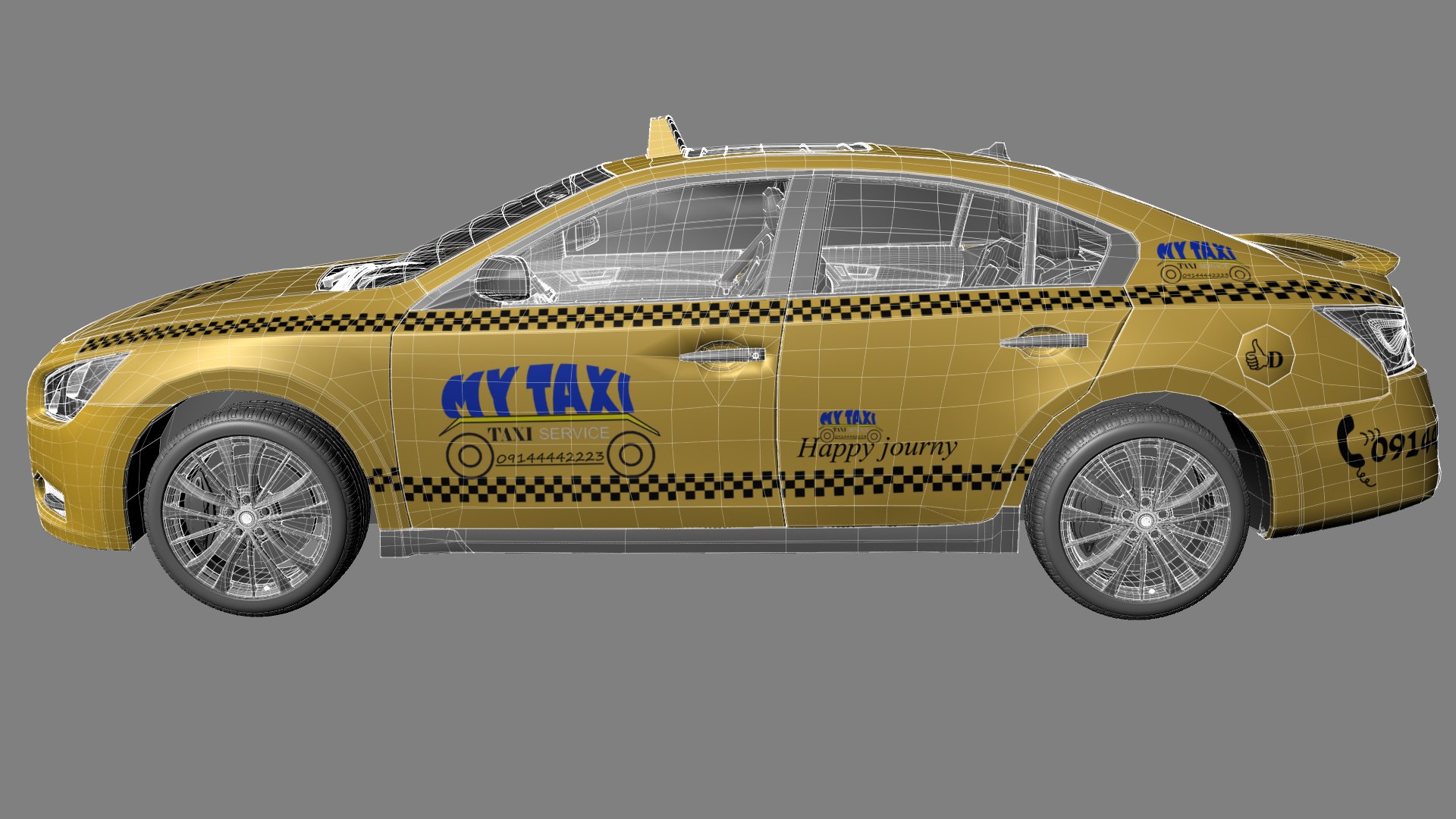 3d Generic Taxi Car Model