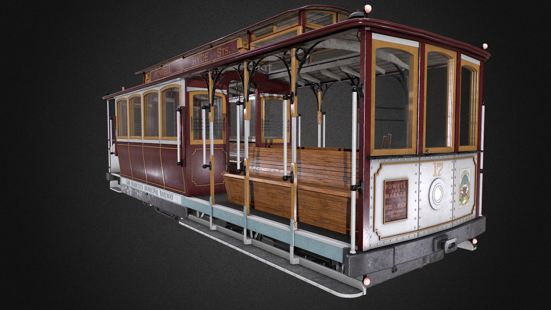 3D San Francisco Railway Cable Car - TurboSquid 1430882