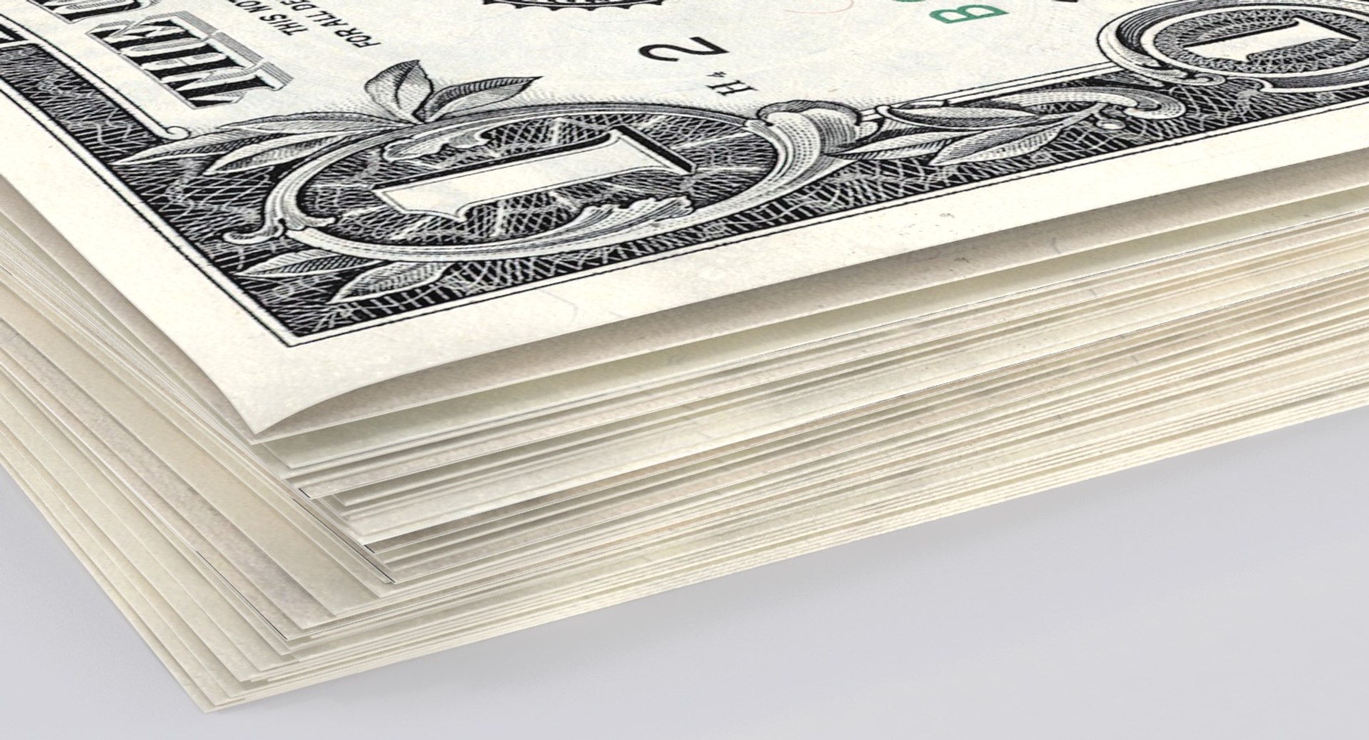 1 dollar bill stack 3d max
