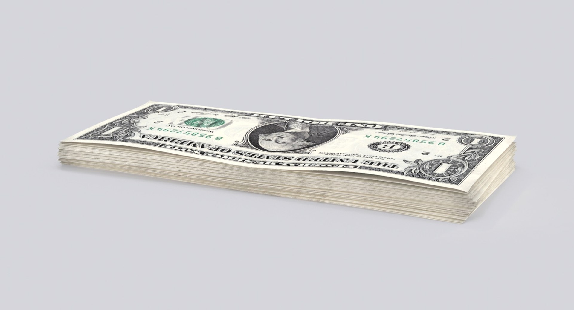 1 dollar bill stack 3d max