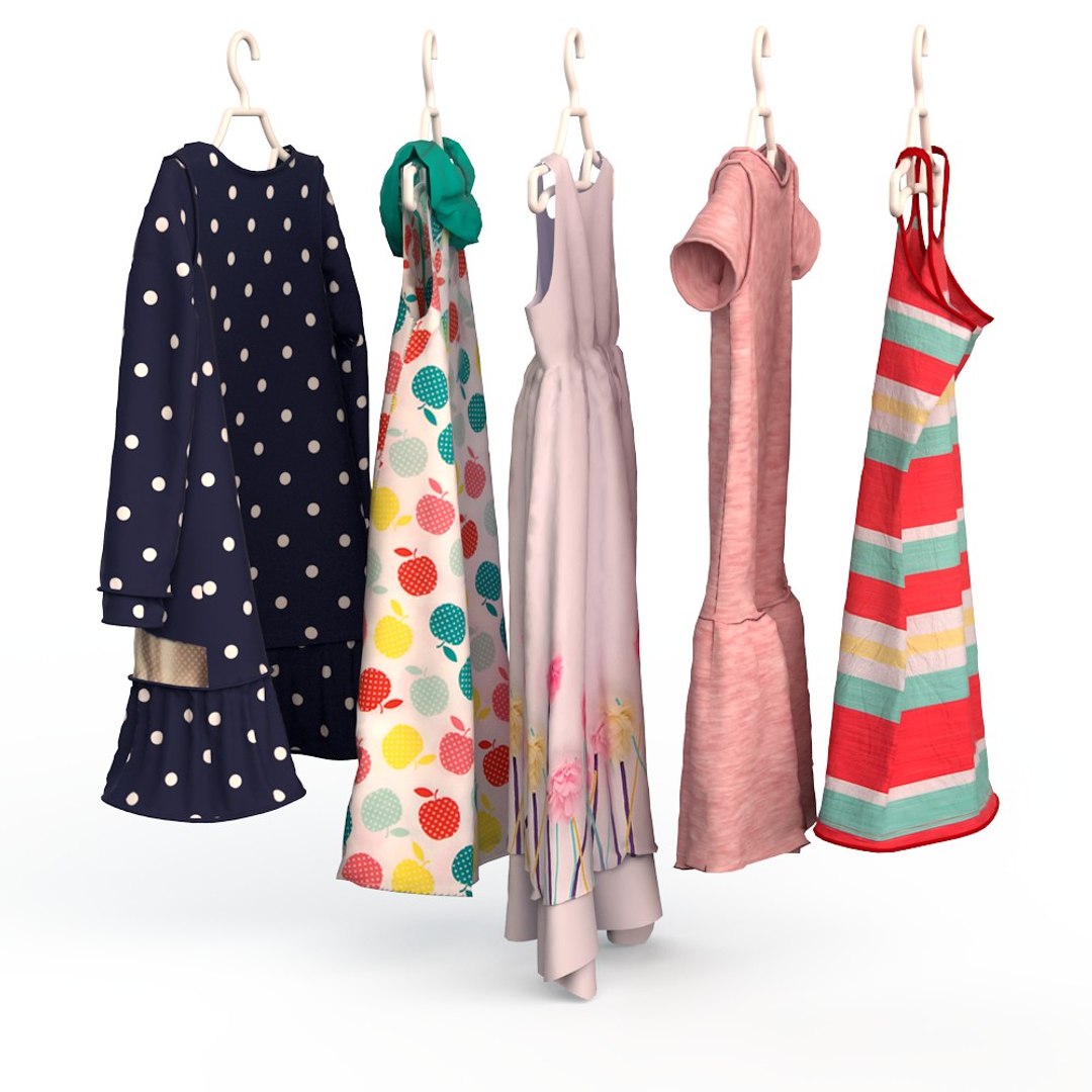 3d Fashion Clothing Baby Girls Model