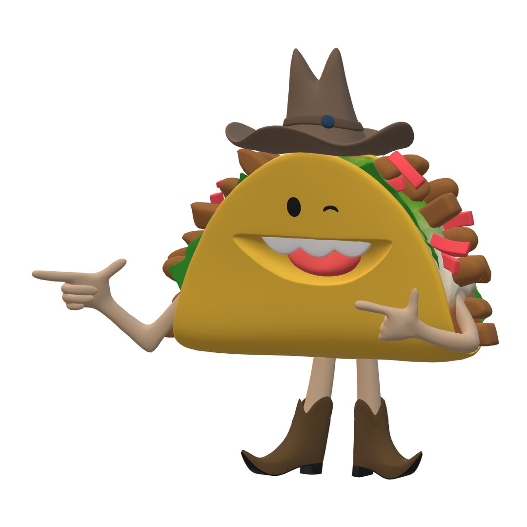 3D Winking Taco - TurboSquid 2372724