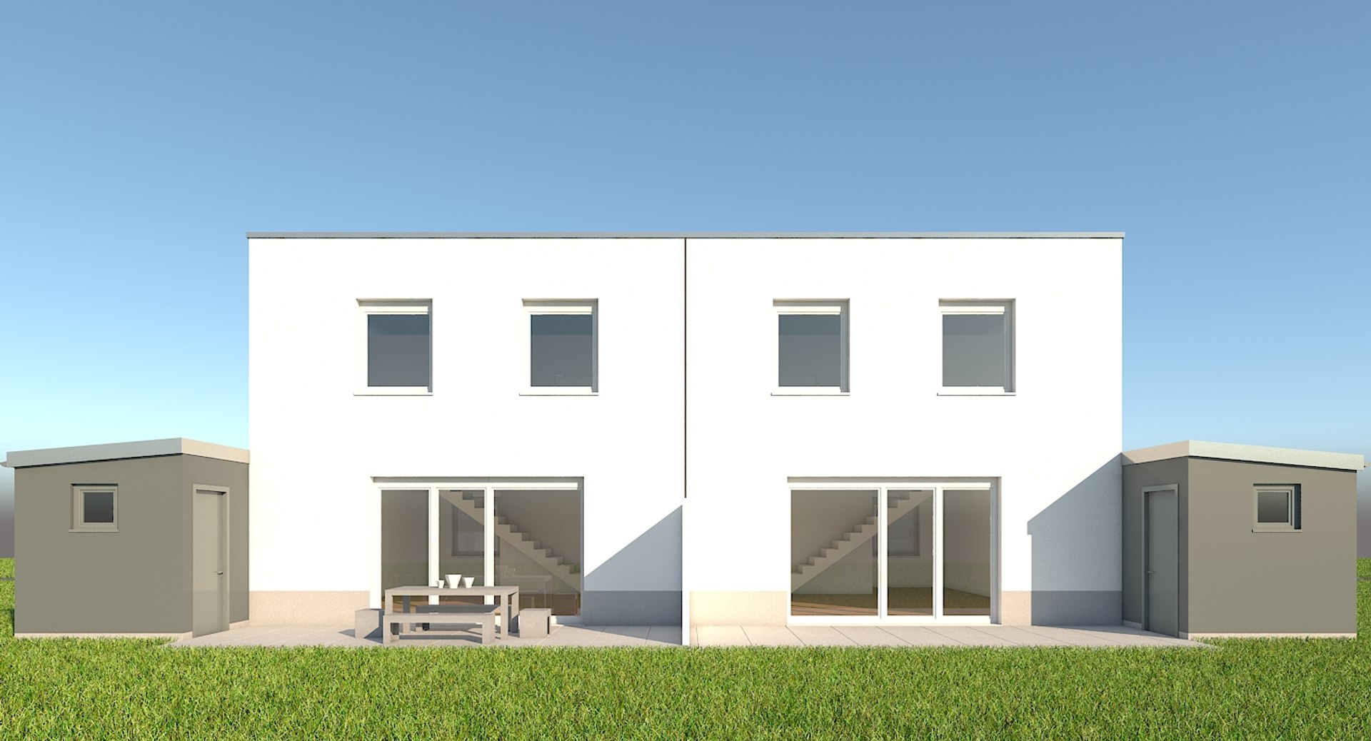 modern double house 3d model