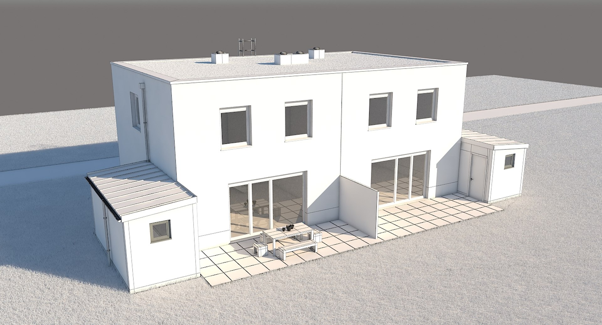 modern double house 3d model