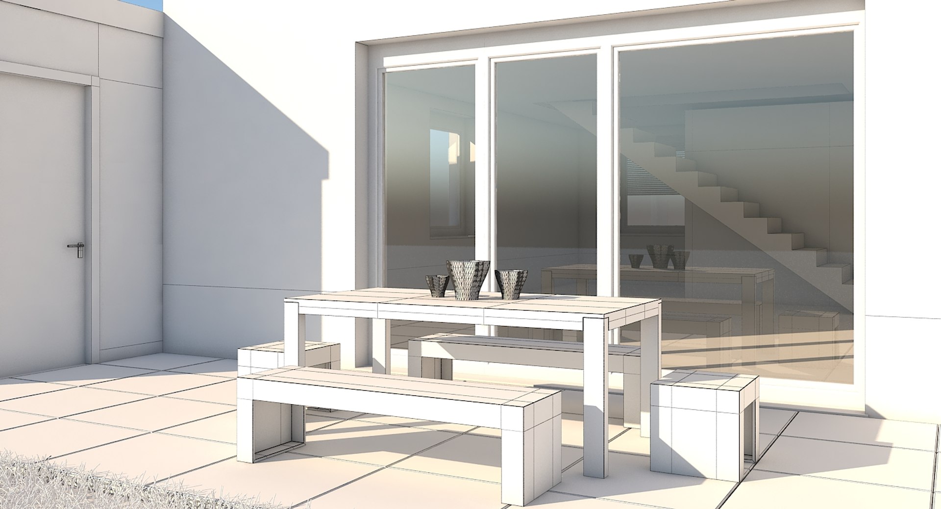 modern double house 3d model
