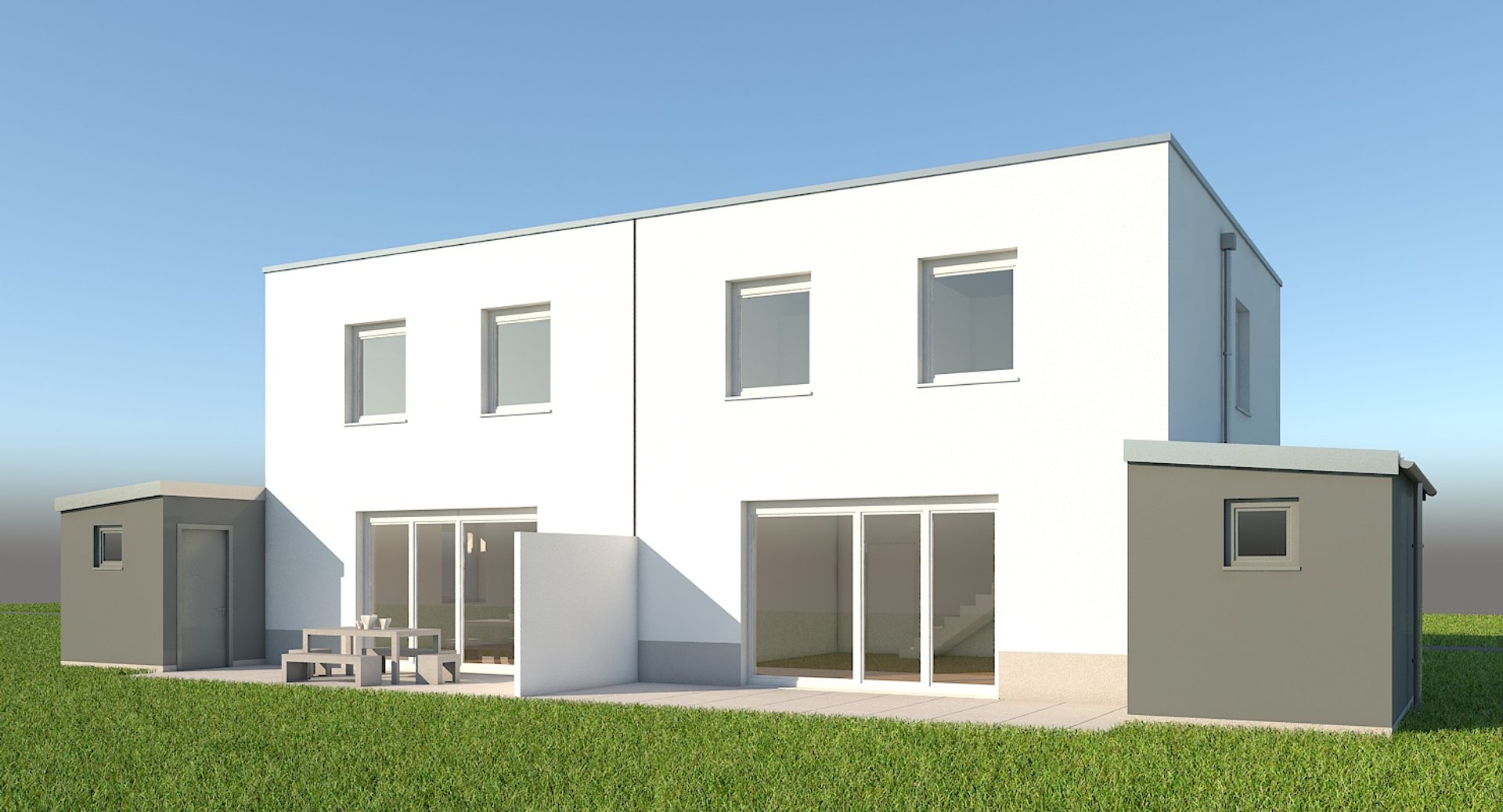 modern double house 3d model