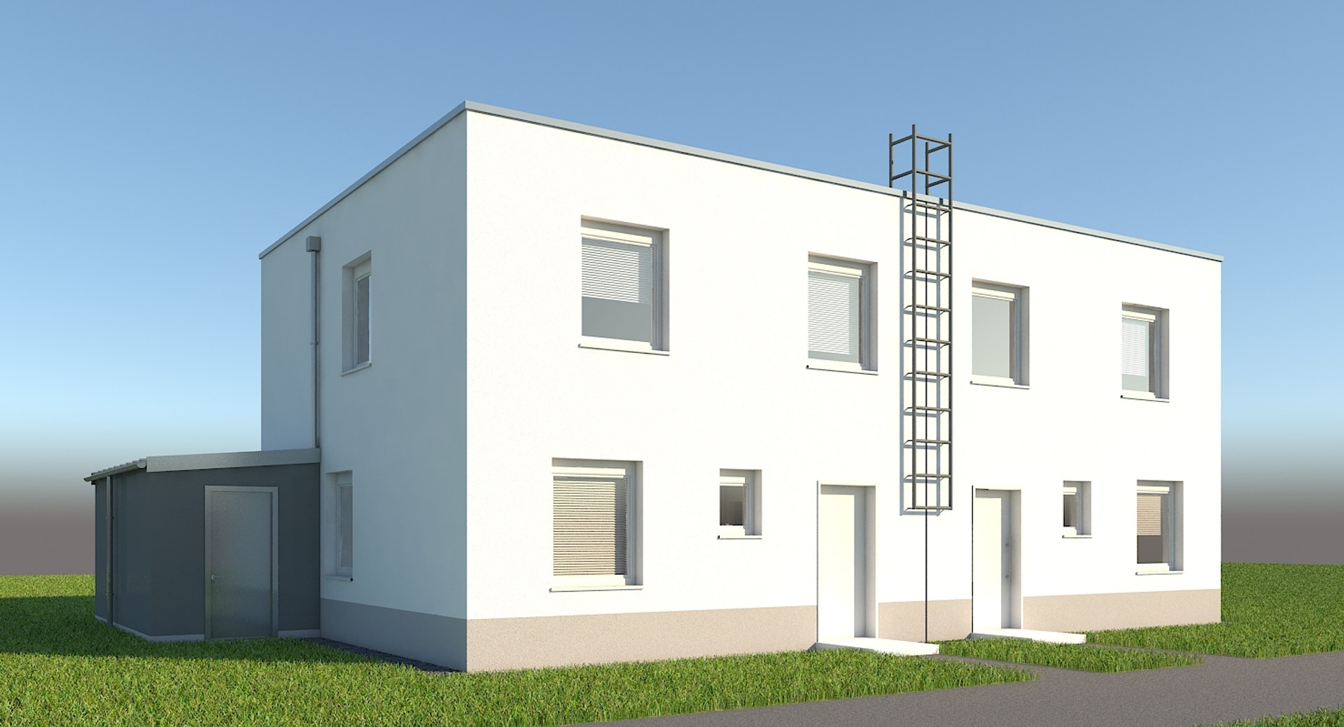 modern double house 3d model