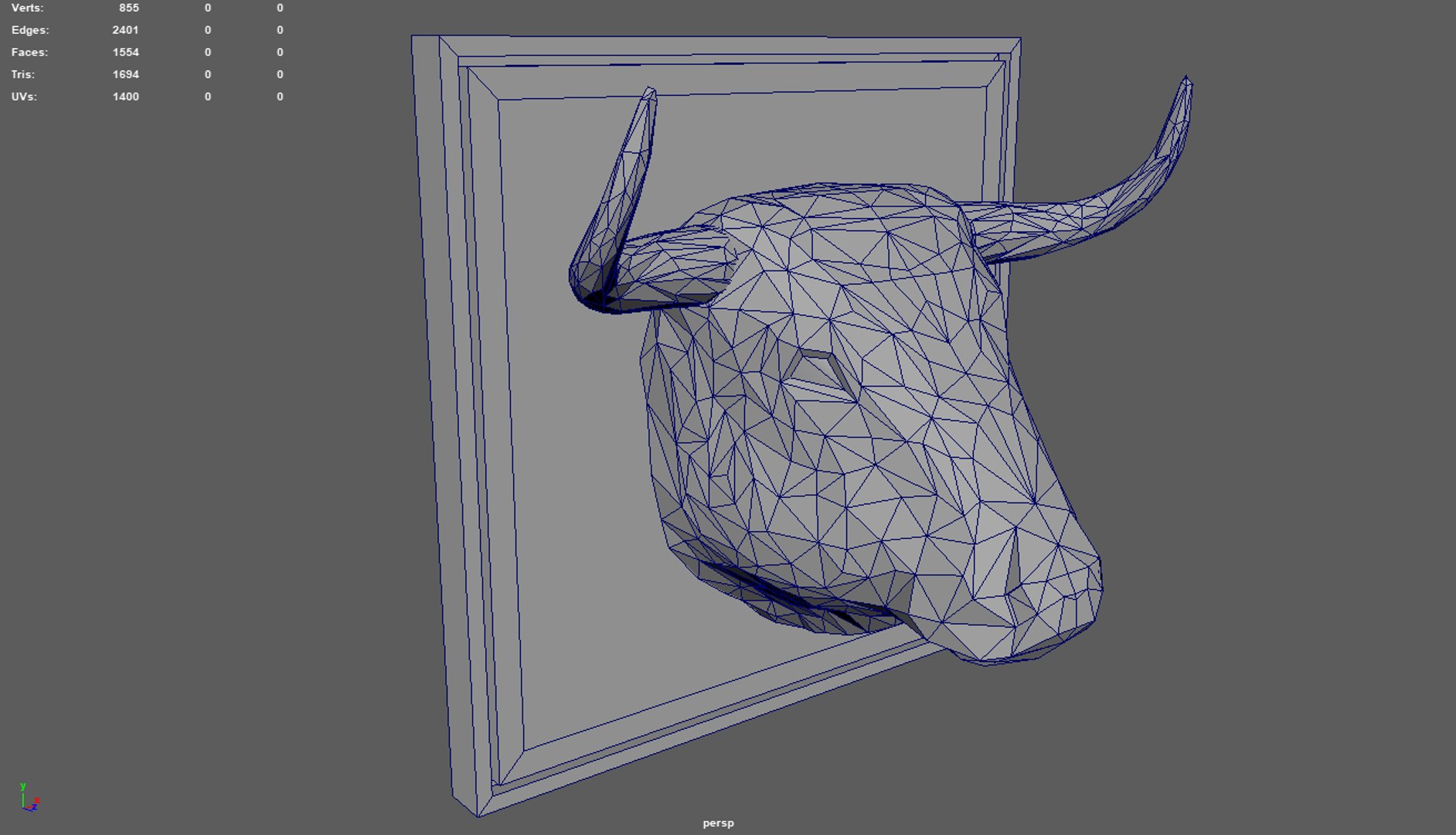 Low Poly Bull Head 3D Model - TurboSquid 2034122