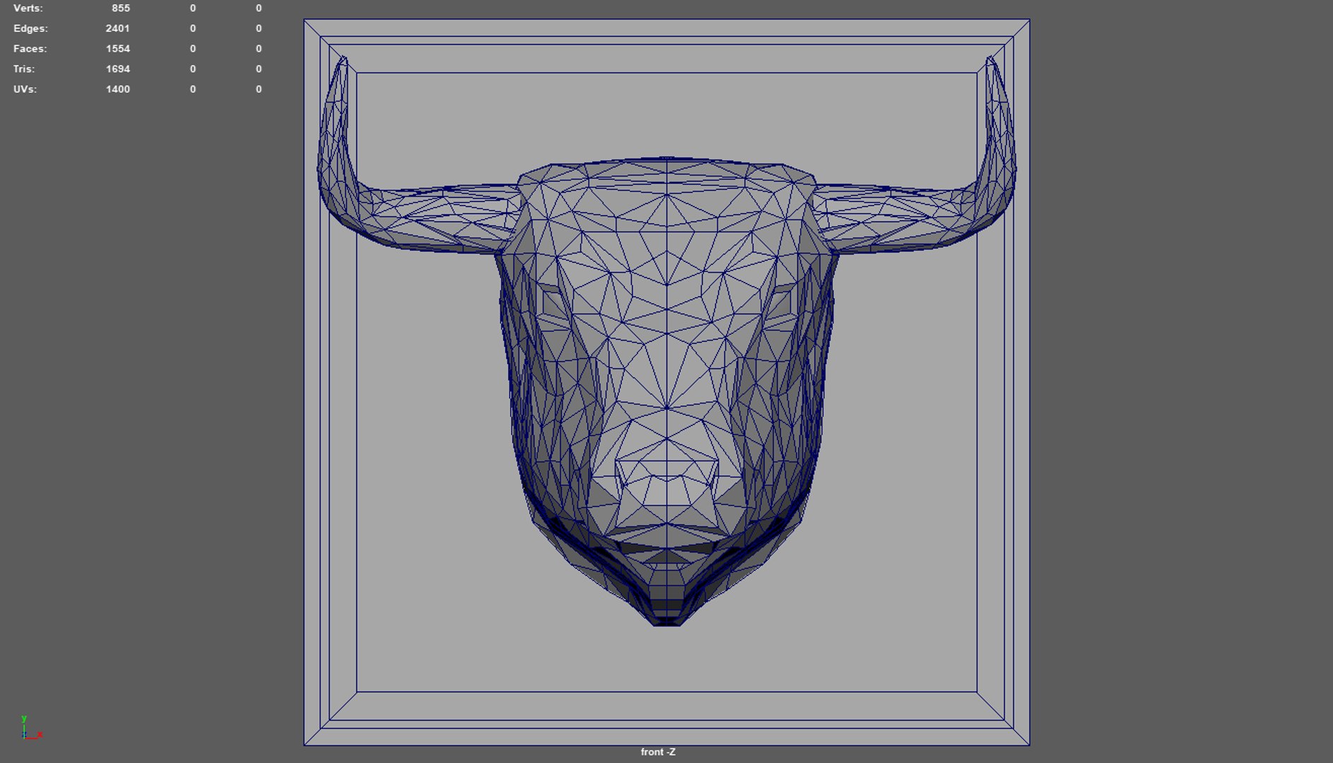 Low Poly Bull Head 3D Model - TurboSquid 2034122